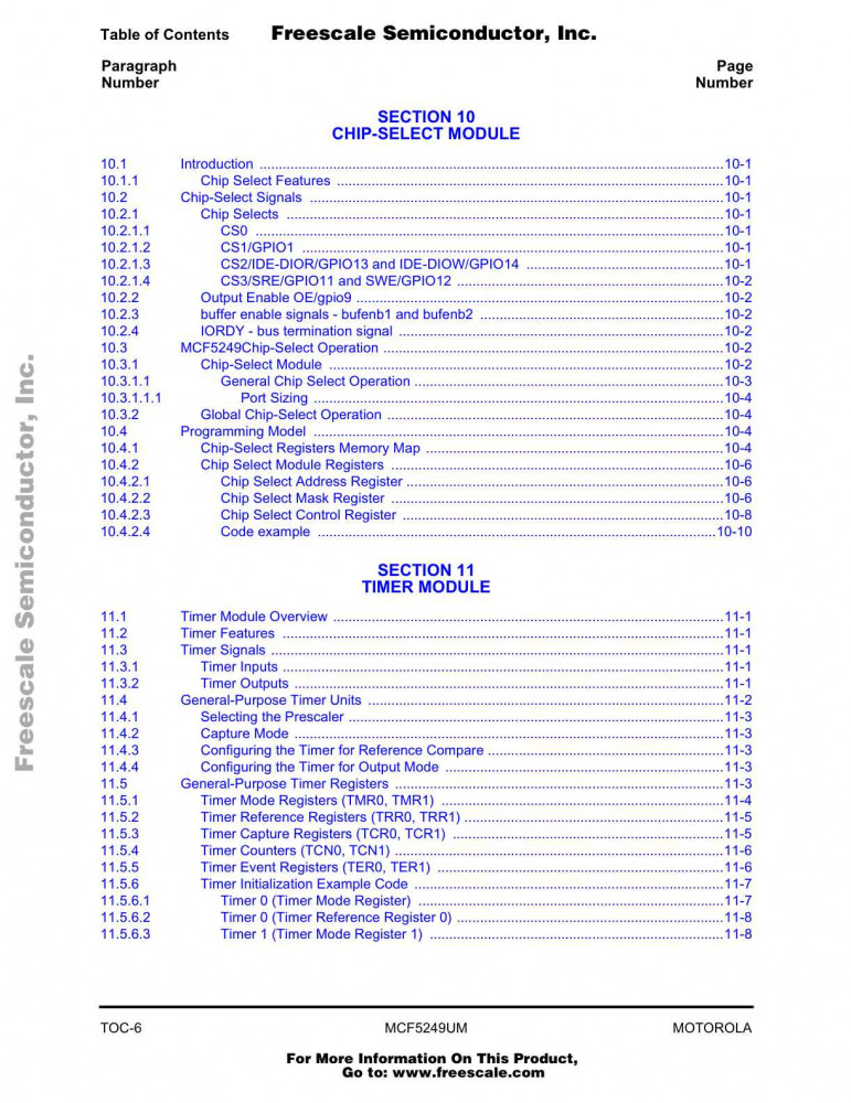 MCF5249 technical document page 8
