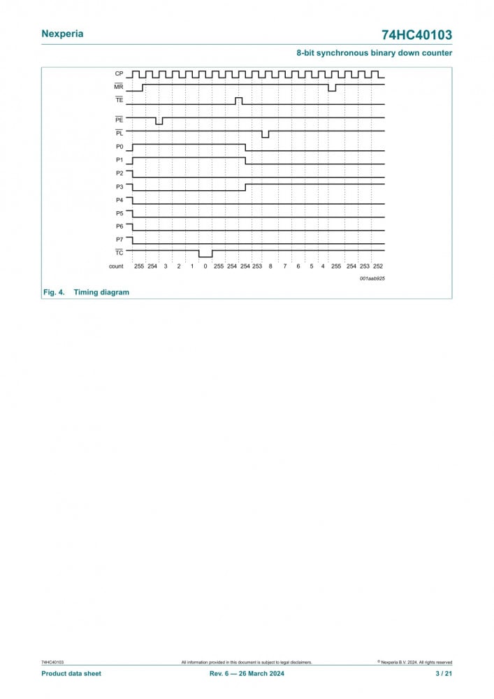 74HC40103D datasheet page 3