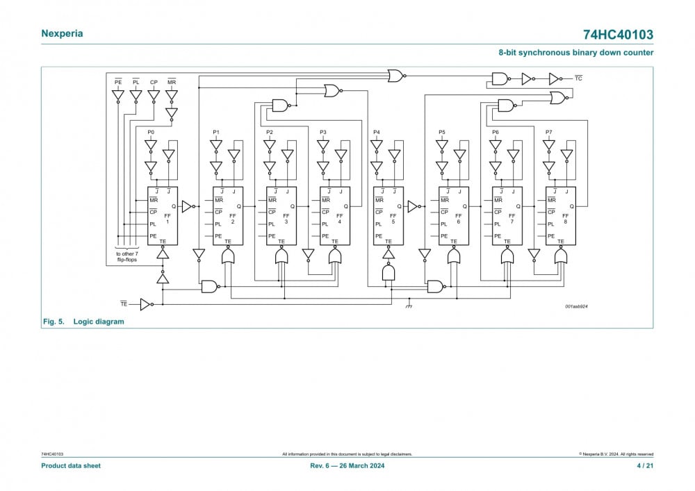 74HC40103D datasheet page 4