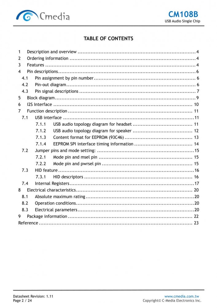 CM108B datasheet page 2