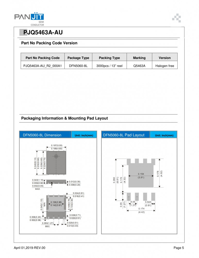 PJQ5463A-AU datasheet page 5