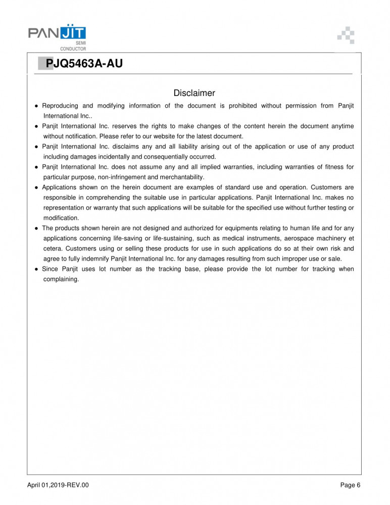 PJQ5463A-AU datasheet page 6