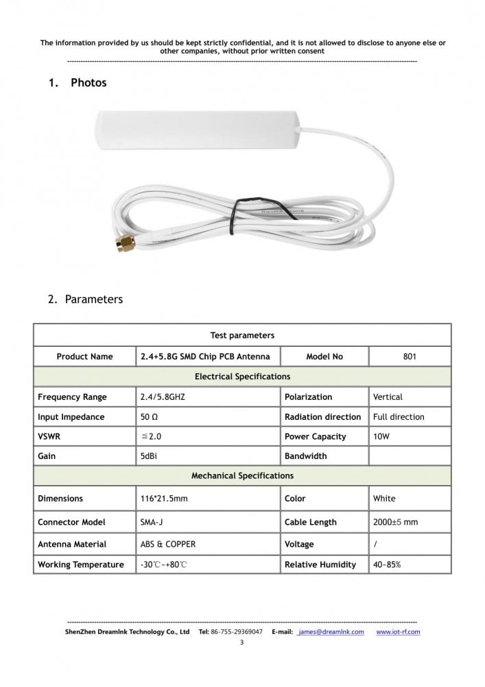 DreamLNK 801 datasheet page 3