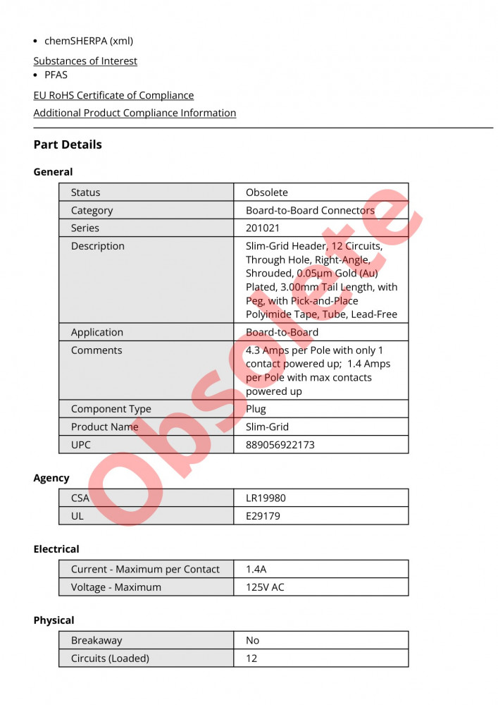 MOLEX 2010215062 document preview, page 2