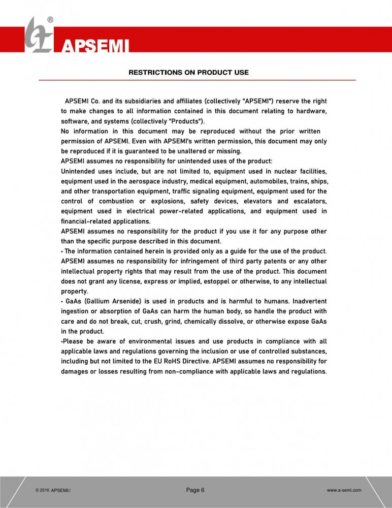 APY212G3S datasheet page 6