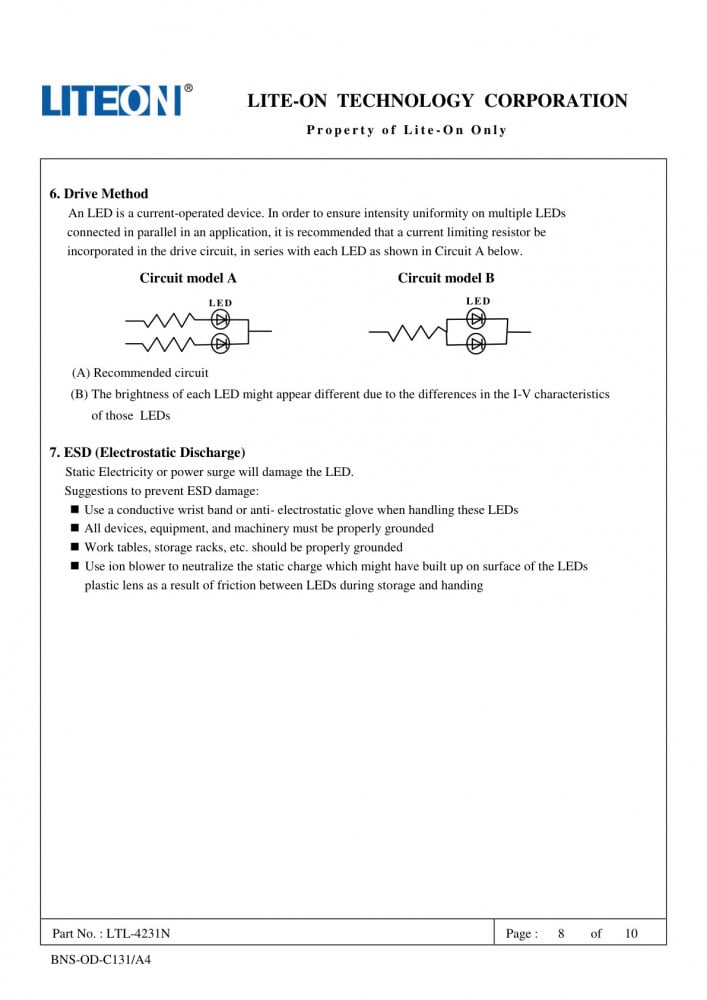 LTL-4231N datasheet page 9