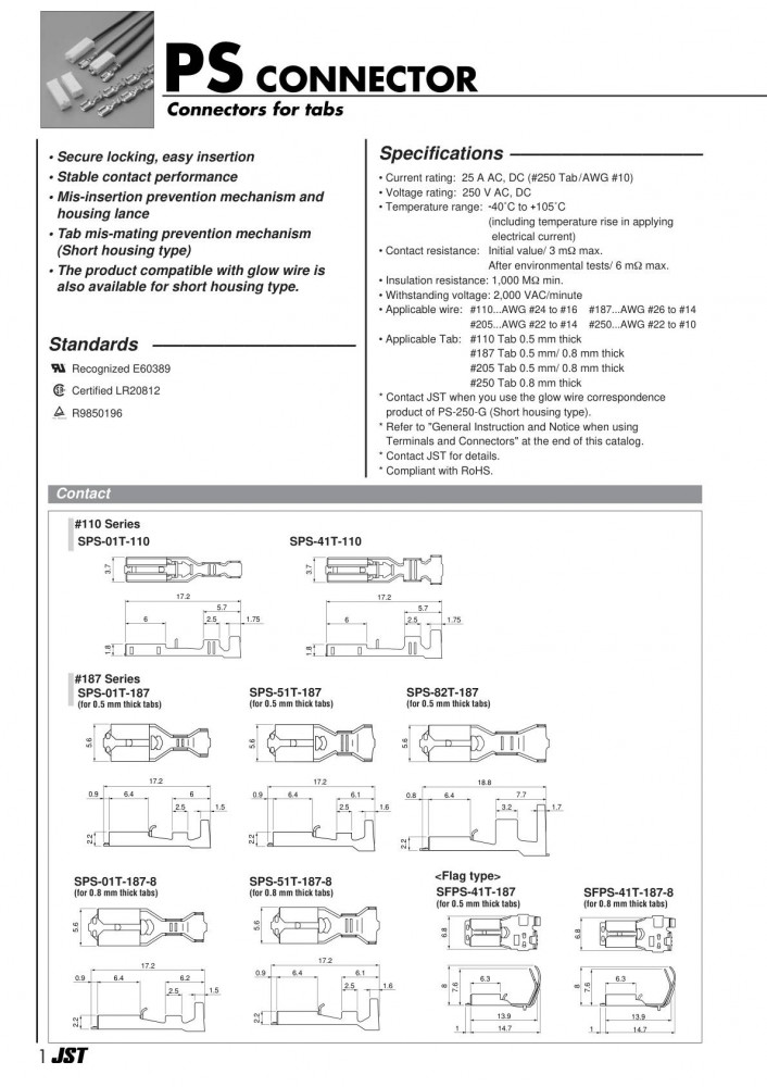 JST PS connector document page 1