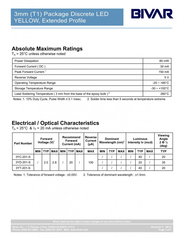 BIVAR 3YD-201 datasheet page 3