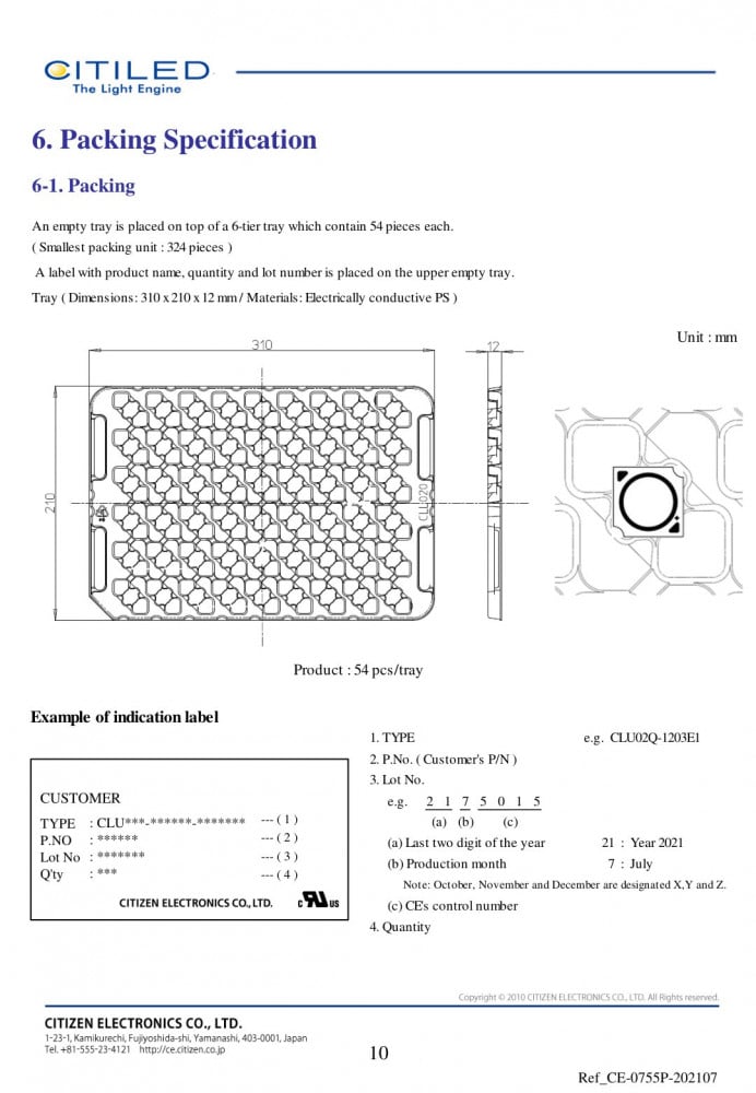 CITIZEN CLU02Q datasheet page 10