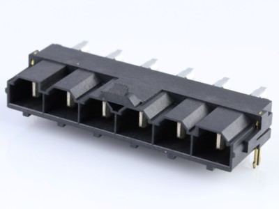Mini-Fit Sr. Right-Angle Header, 10.00mm Pitch, Single Row, 2 Circuits, 3.50mm Tail Length, for 1.57mm PCB, Tin (Sn) Plating, with Clip, USE NYE LUBE ON MATING SURFACES