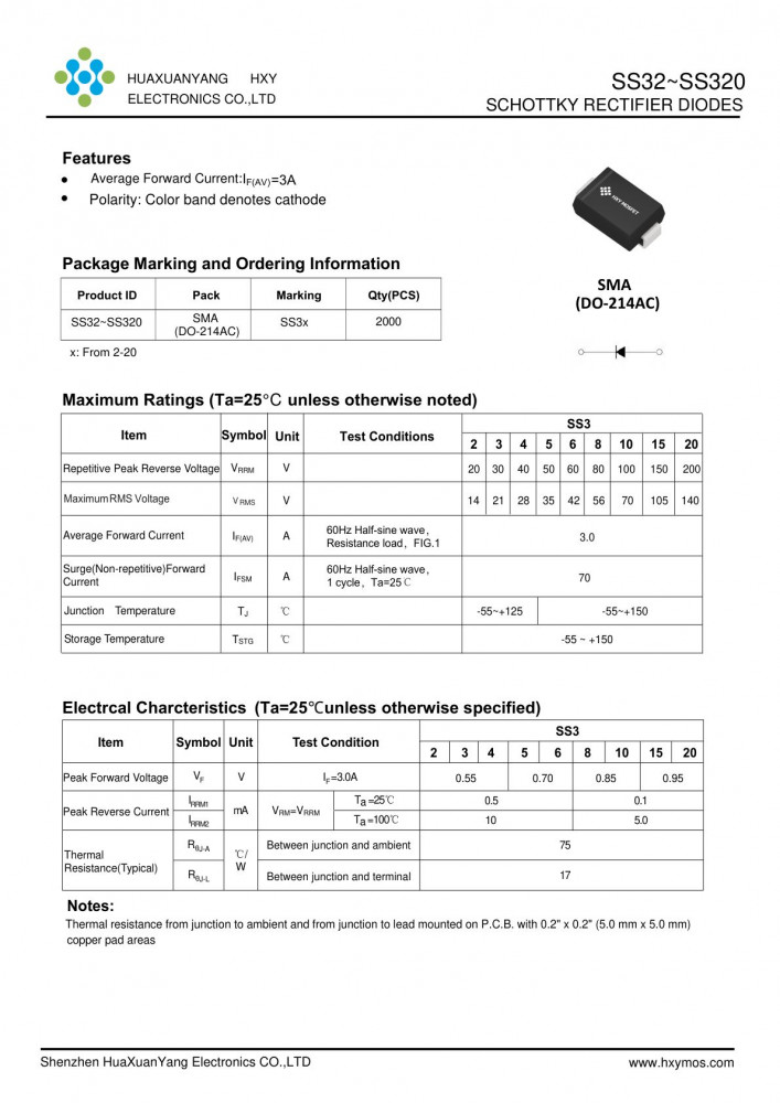 SS310 datasheet page 1