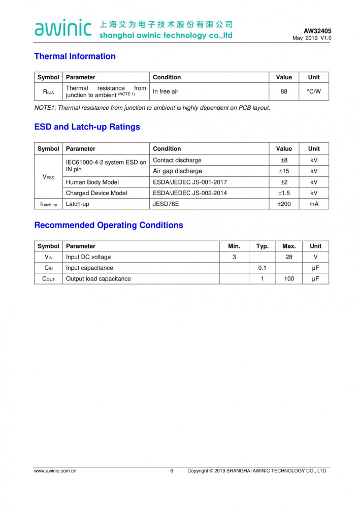 AW32405CSR datasheet page 6
