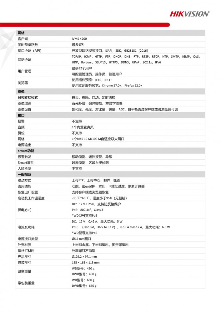 DS-2CD3327(D)WDV3-L4mm technical document page 3