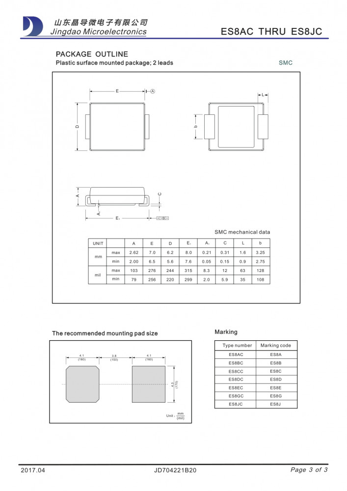 ES8DC datasheet page 3