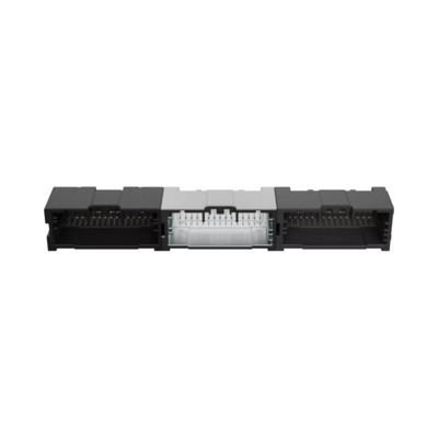 Mini50 Unsealed 3 Bay Right-Angle Headers, 110 Circuits, Bay A 34 Circuit Hybrid, Polarization A, Black; Bay B 38 Circuit, Polarization B,  Gray; Bay C 38 Circuit, Polarization C, Dark Gray; Tray for sale