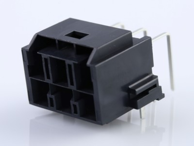 CP-6.5 Header, 6.50mm Pitch, Dual Row, Right-Angle, Polarized, Surface Mount, Tray Packaging, 6 Circuits, Blue