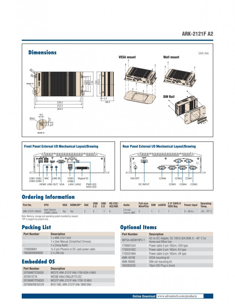 ARK-2121F technical document page 2