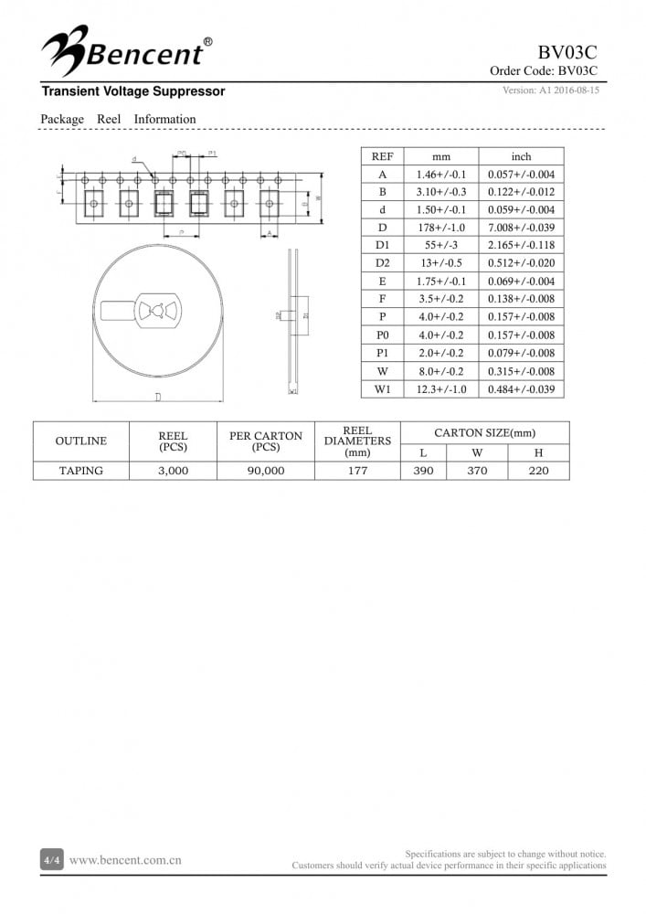 Bencent BV03C datasheet page 4