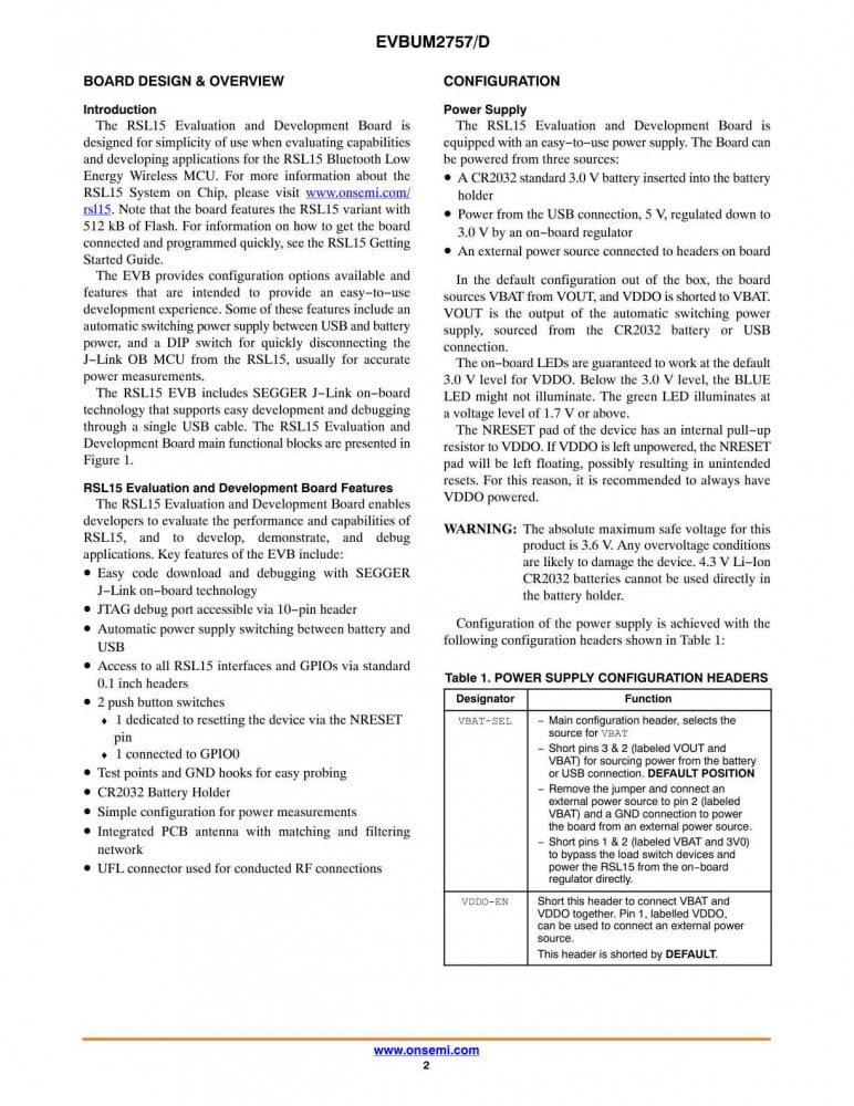 RSL15-EVB document page 2