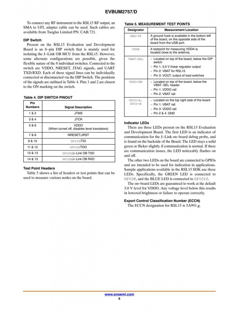 RSL15-EVB document page 6