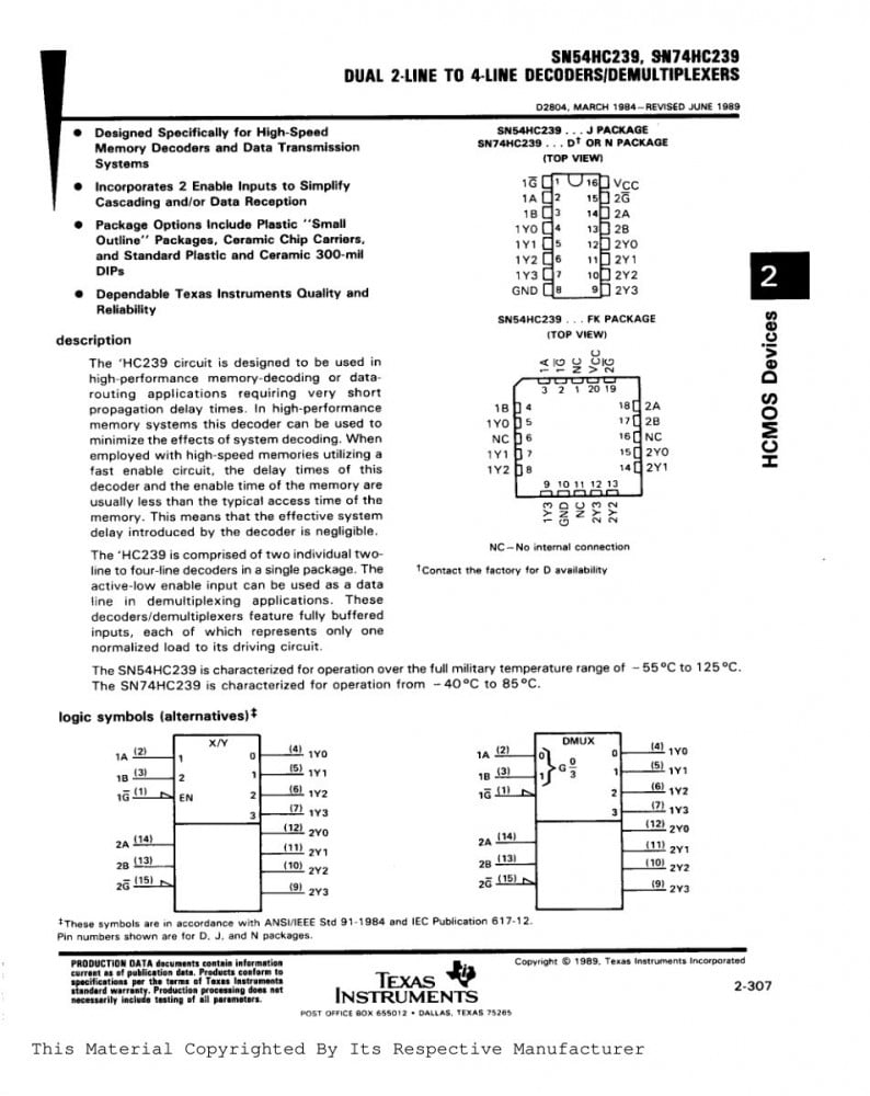 74HC239N datasheet page 3