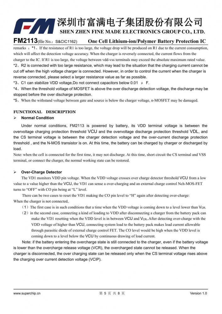 FM2113 datasheet page 5
