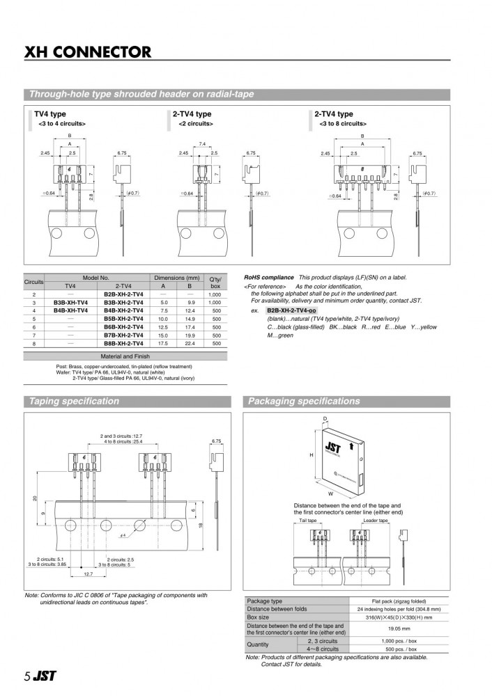 JST XH series catalog page 5