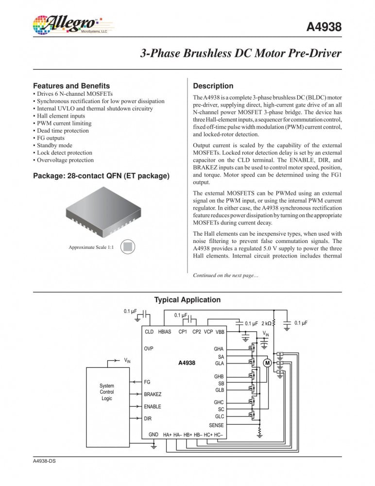 A4938 datasheet page 1