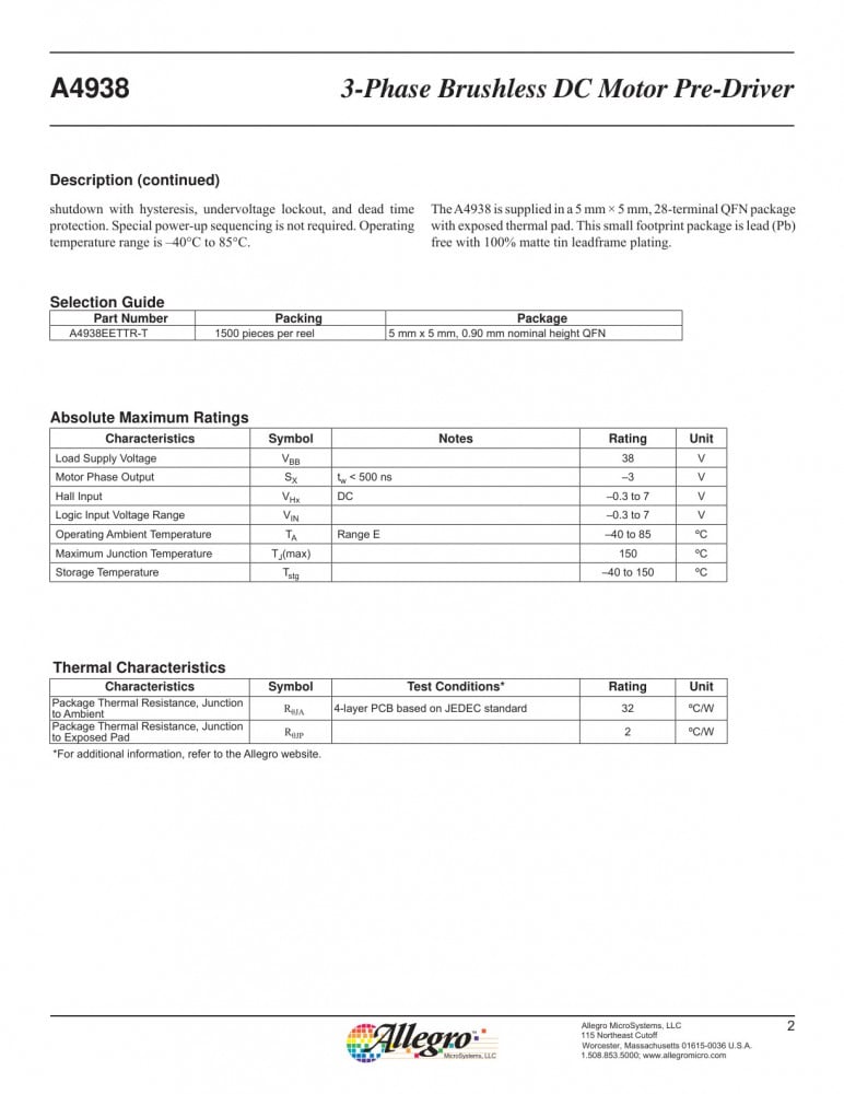 A4938 datasheet page 2