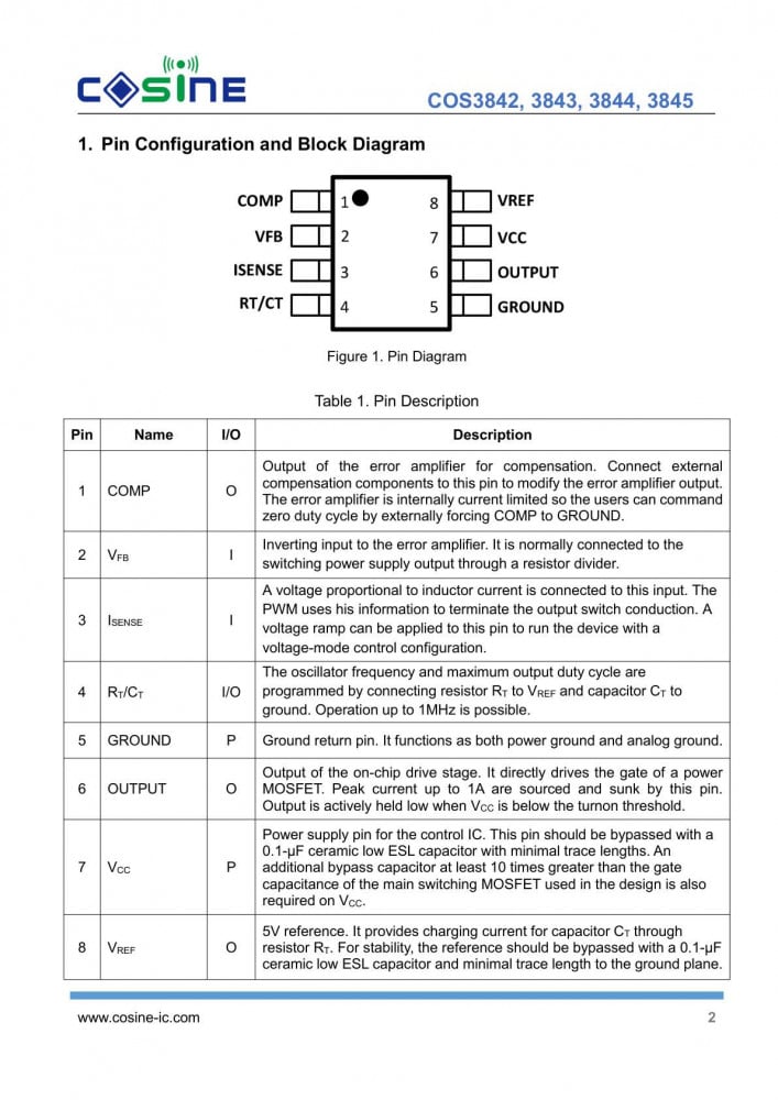 COS3842BD datasheet page 2