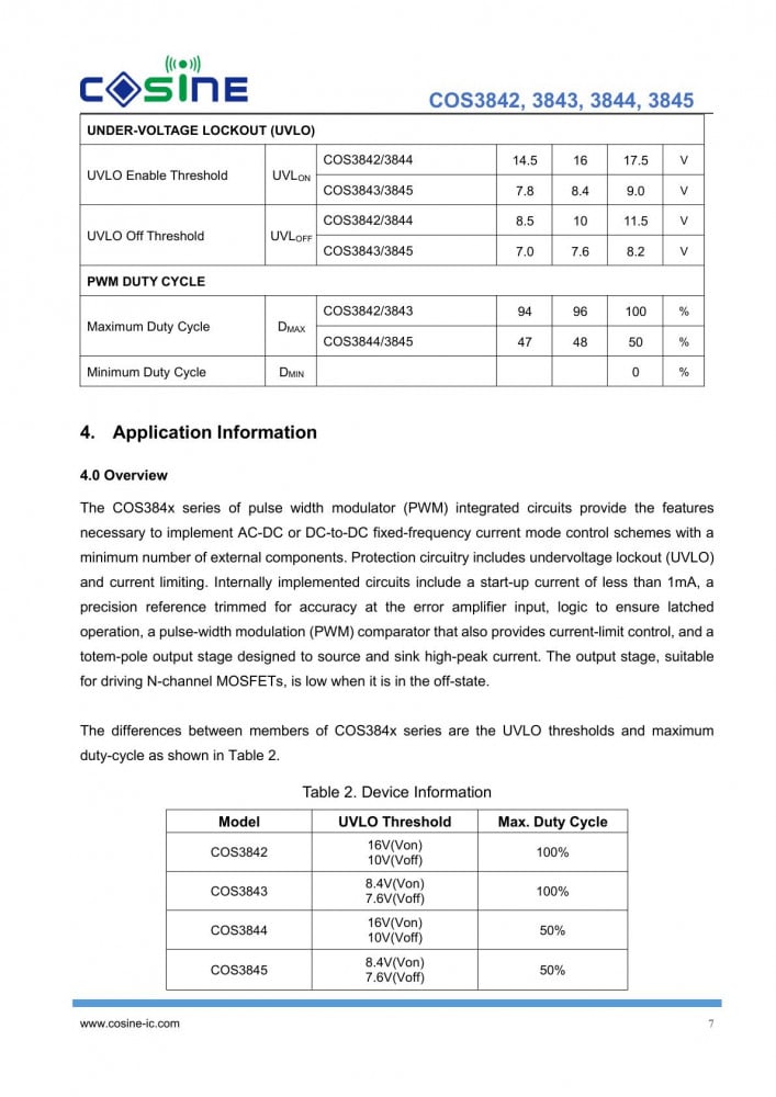COS3842BD datasheet page 7