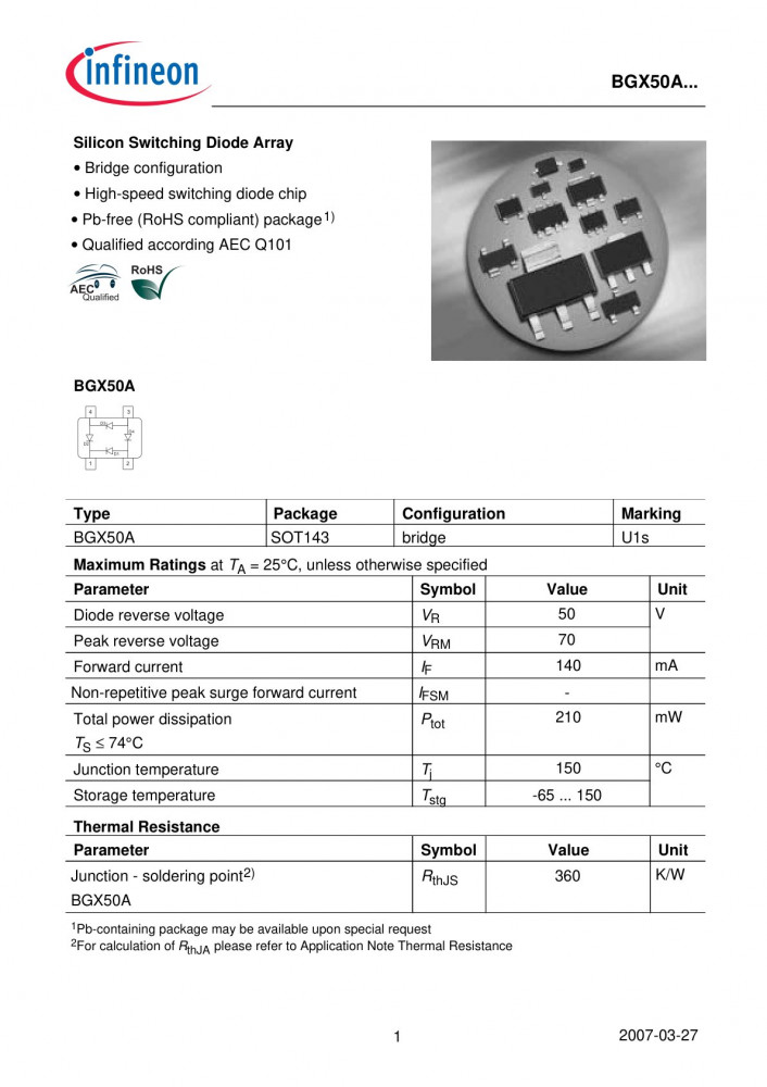 BGX50AE6327 technical document page 1