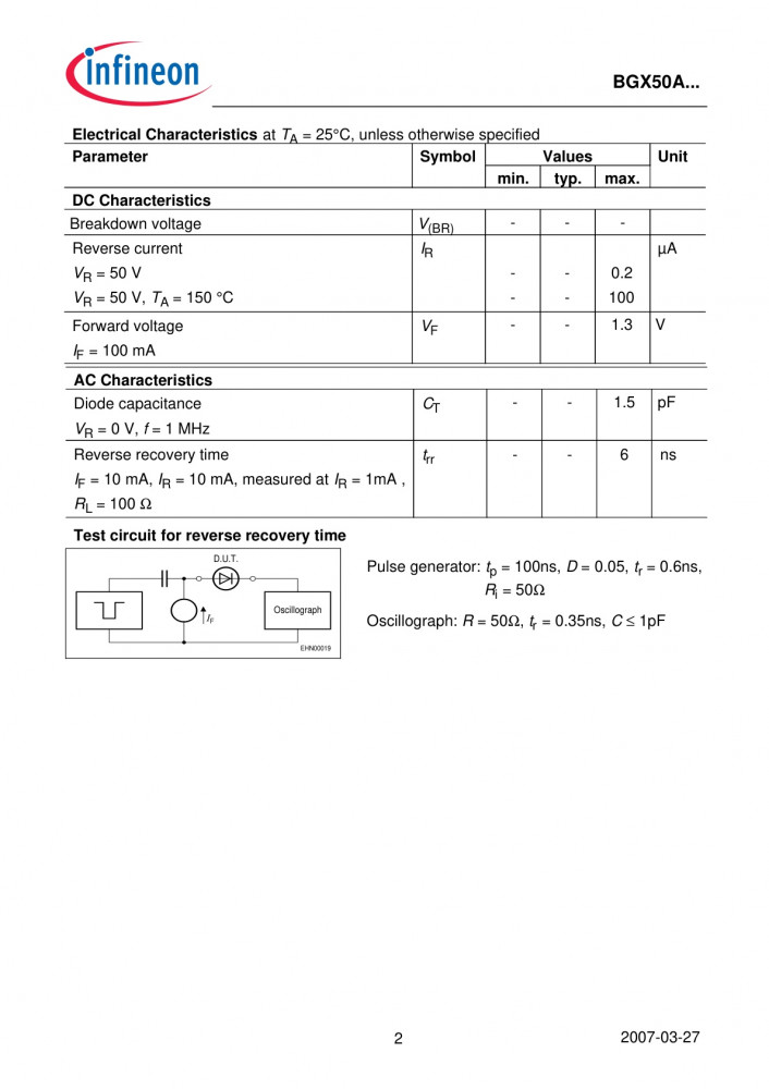 BGX50AE6327 technical document page 2