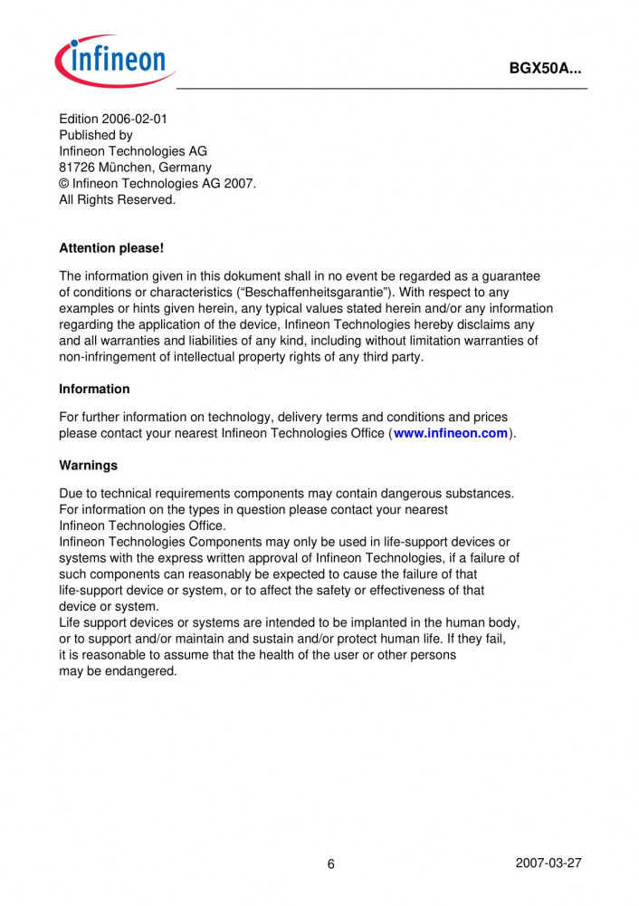 BGX50AE6327 technical document page 6