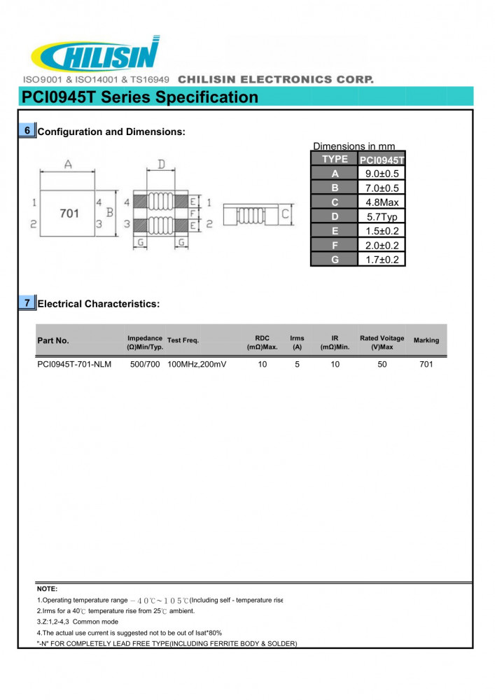 PCI0945T-701-NLM specification page 3