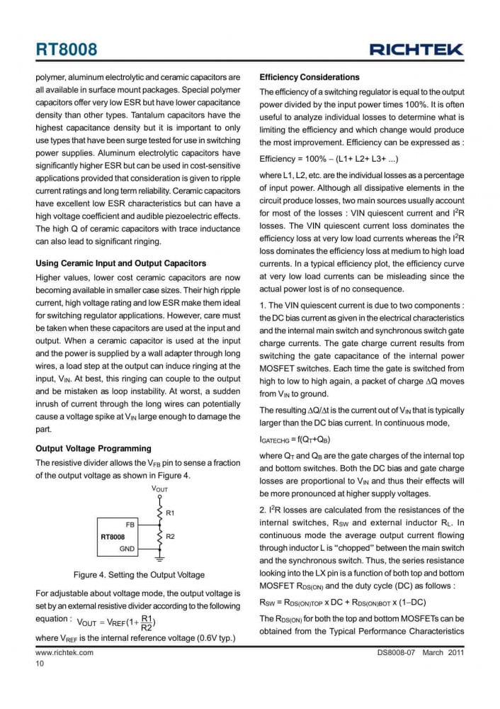 RT8008 datasheet page 10