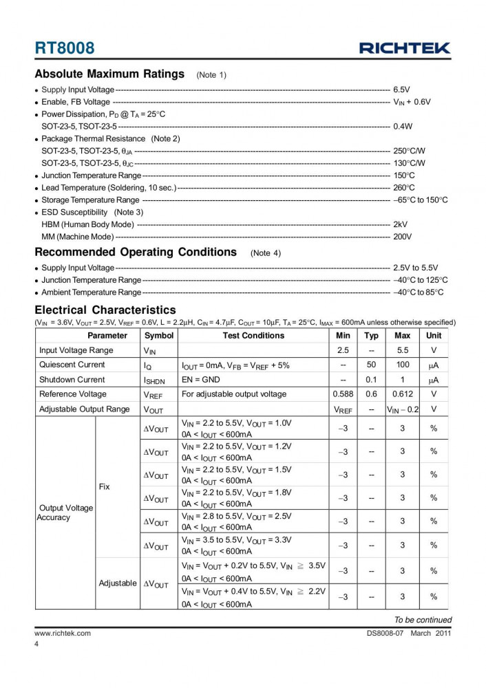RT8008 datasheet page 4