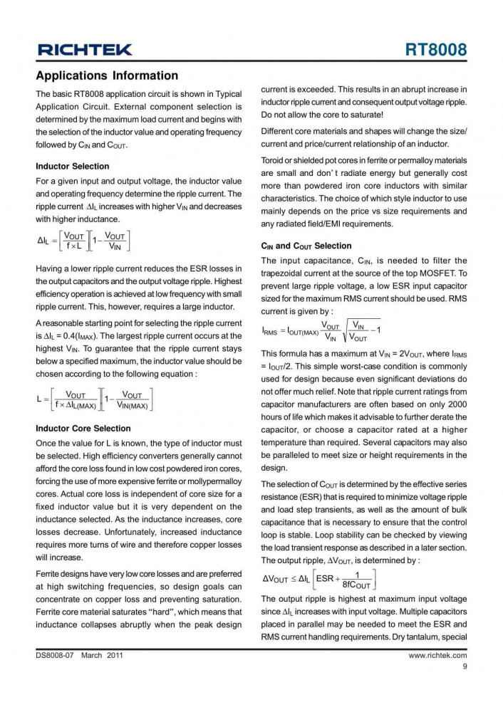 RT8008 datasheet page 9