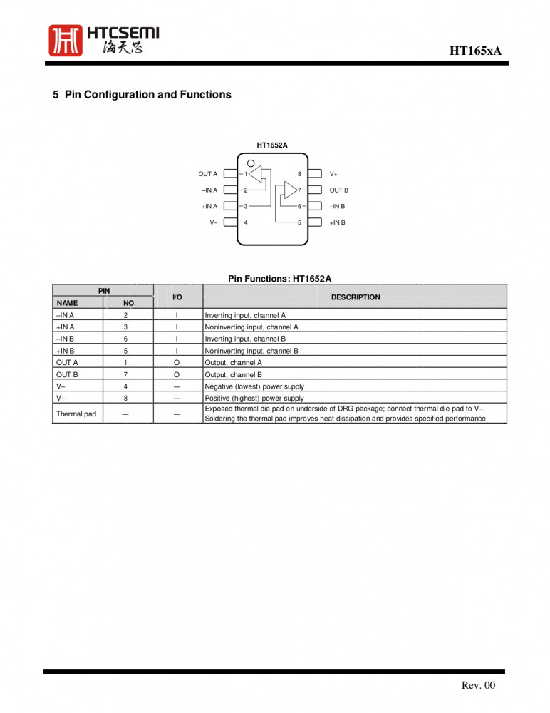 HT1652ARZ datasheet page 2