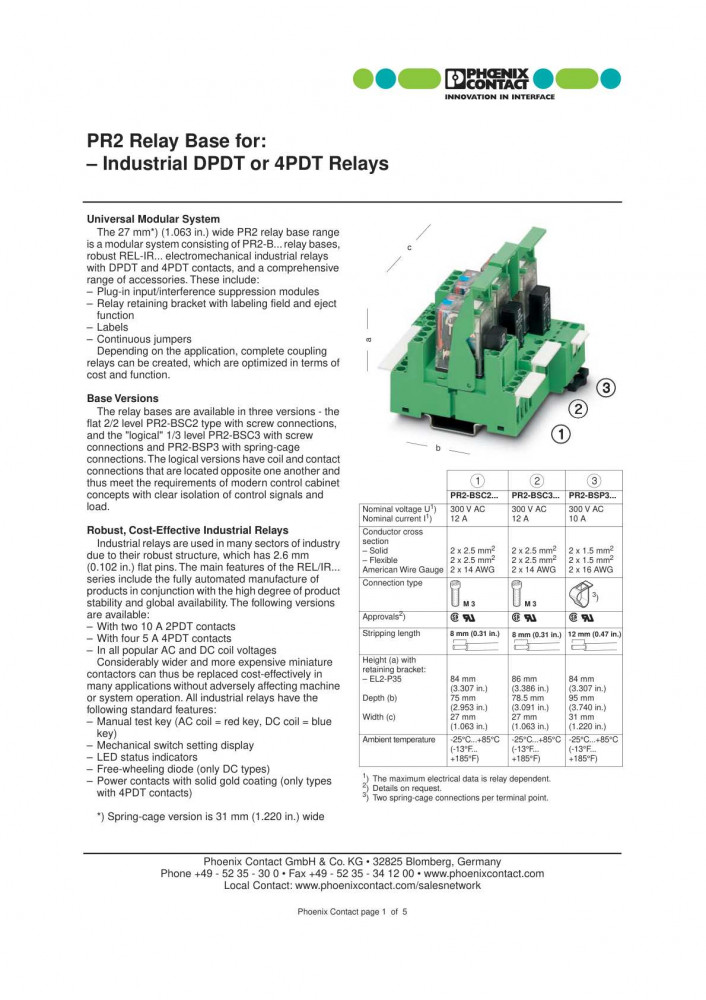 Phoenix Contact 2834148 technical document page 1