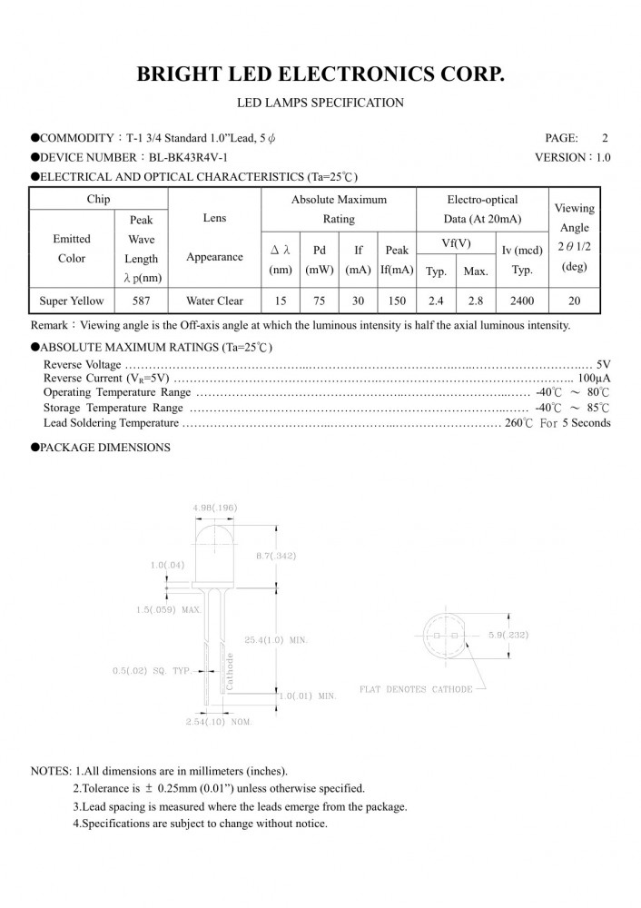 BL-BK43R4V-1 datasheet page 1 preview