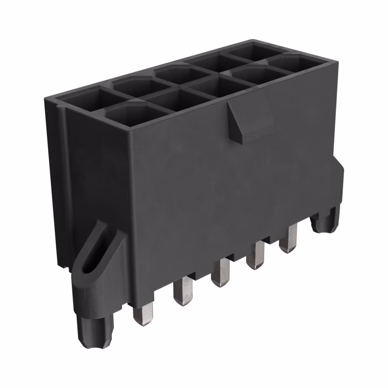 Mini-Fit Jr. Reflow Solder Capable Header, 4.20mm Pitch, Dual Row, Vertical, 8 Circuits, 1.57mm PCB Thickness, with PCB Pegs, LCP Housing, with Tin (Sn) Plating, Glow-Wire Capable, Tape and Reel