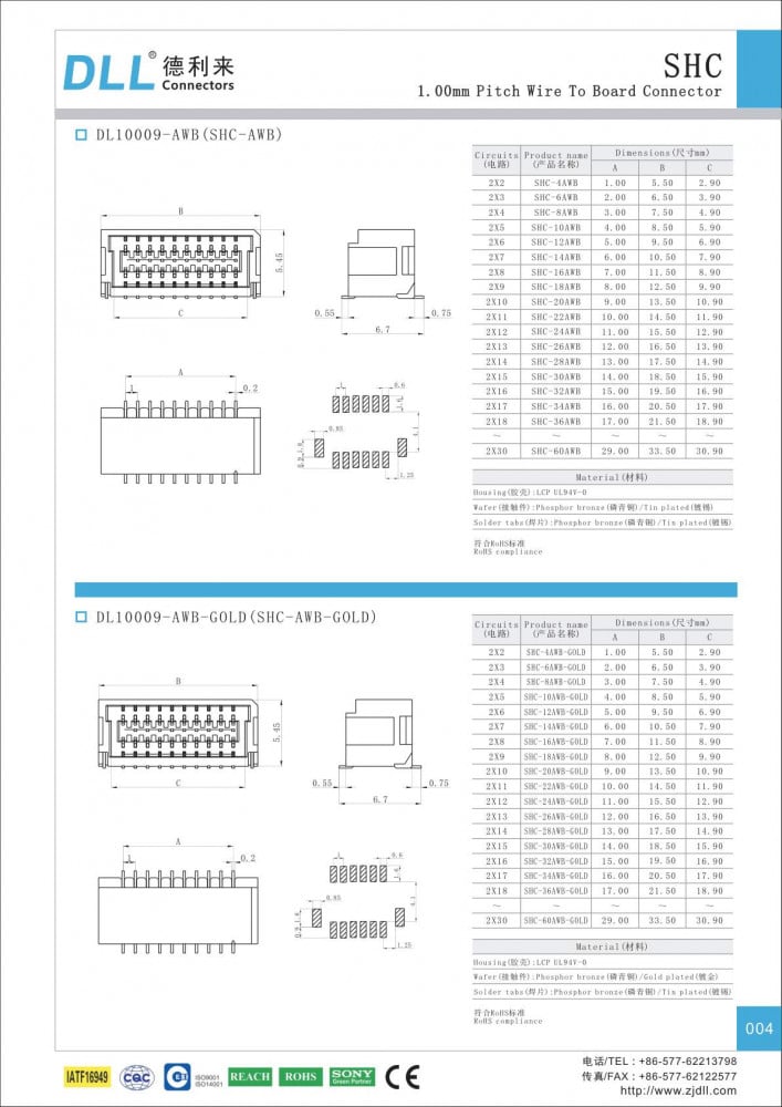 DLL SHC connector datasheet page 4