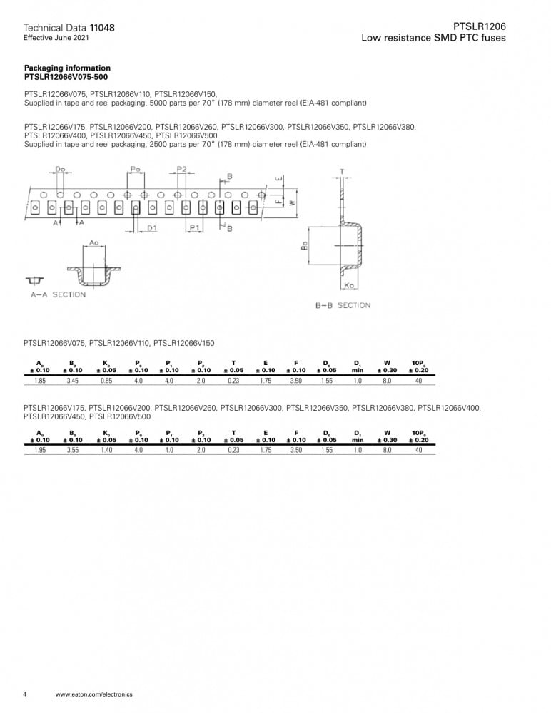 EATON PTSLR12066V200 datasheet page 4