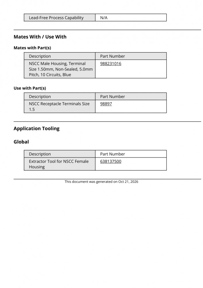 Product document image 3 for MOLEX 988161116