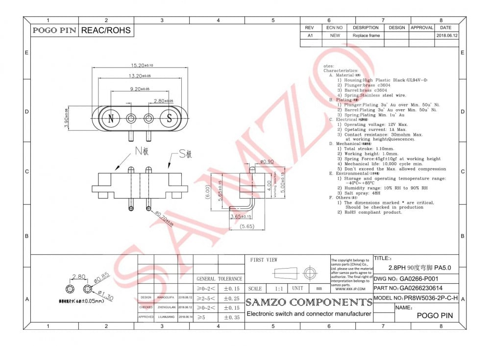 PR8W-5036-2P-C-H technical drawing