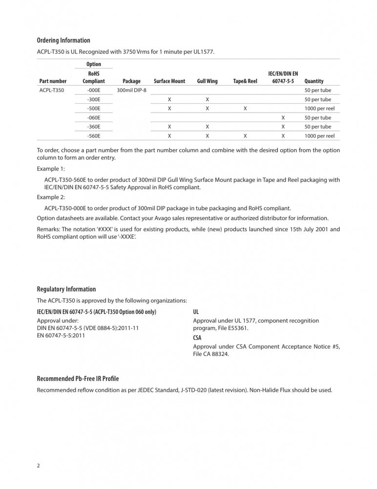 ACPL-T350-500E datasheet page 2