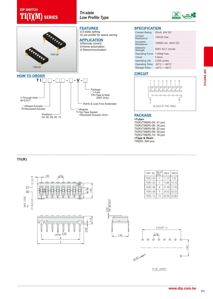 Diptronics TIMR-05-T-V-T/R datasheet page 1