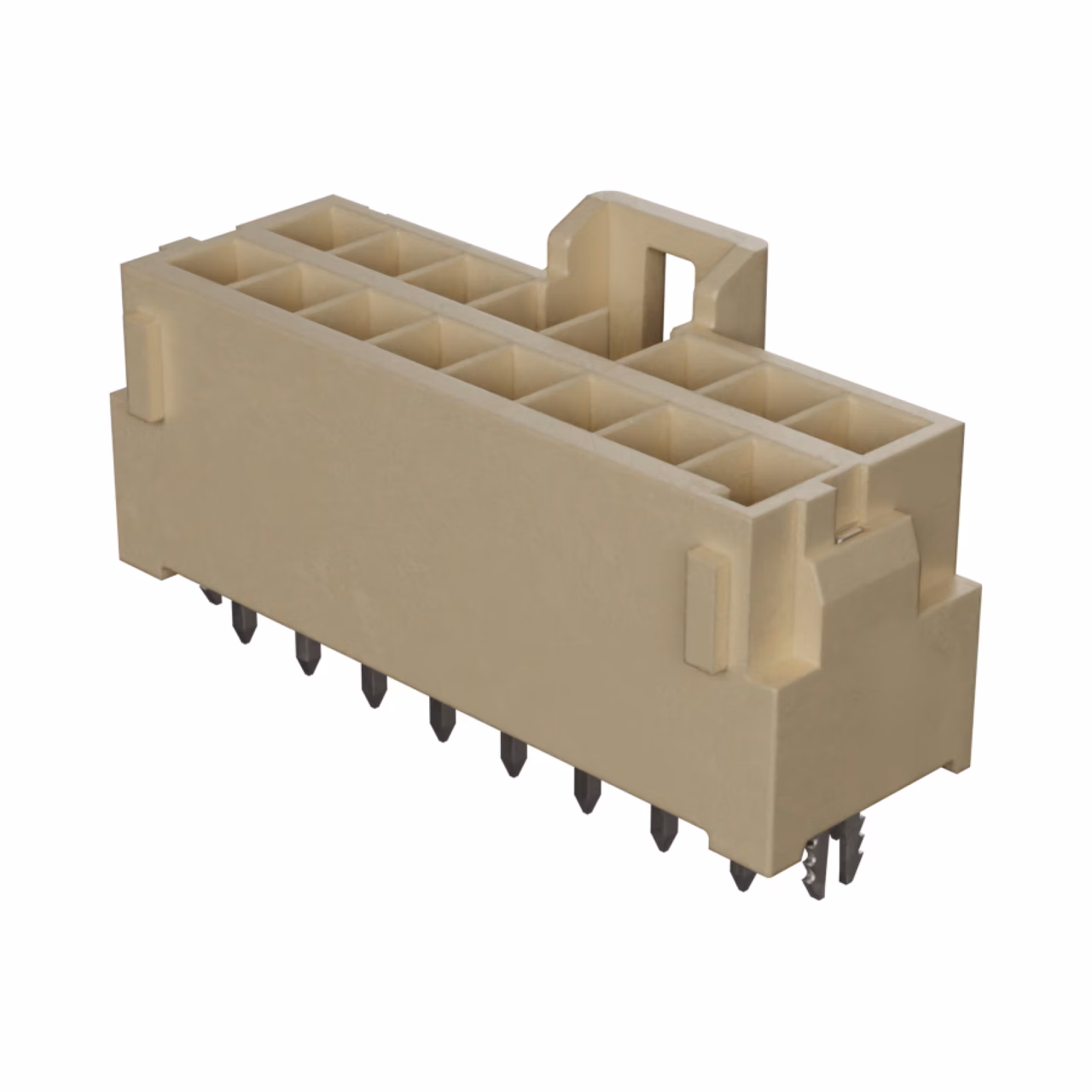 Ultra-Fit Vertical Header, 3.50mm Pitch, Dual Row, 16 Circuits, with Solder Clips, 0.38µm Gold (Au) Plating, Natural, Glow-Wire Capable, Tray for sale