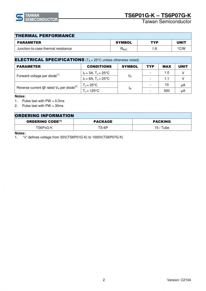 TS6P05G-K datasheet page 2